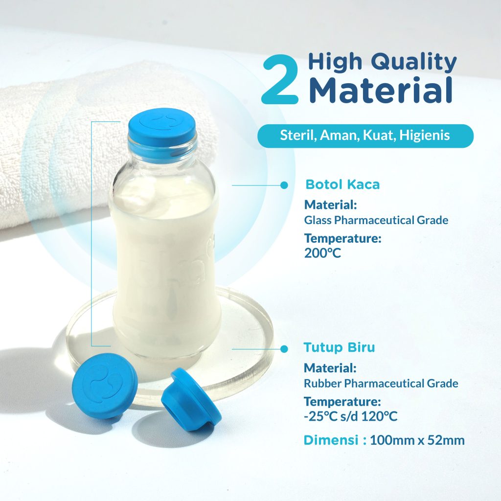 Wadah penyimpanan Botol Kaca ASI